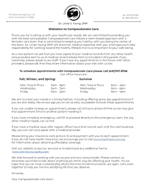 Fillable Online Welcome to Compassionate Care Fall, Winter, and Spring ...