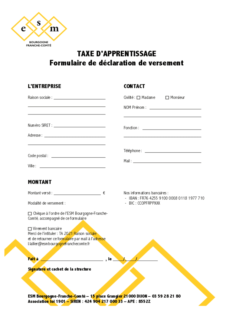 Remplissable En Ligne Formulaire de dclaration de versement Fax Email Imprimer - pdfFiller