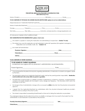 Fillable Online prescription medication/treatment authorization form ...