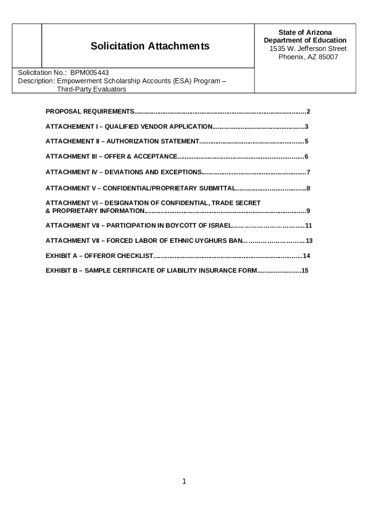 Solicitation Attachments Doc Template | pdfFiller