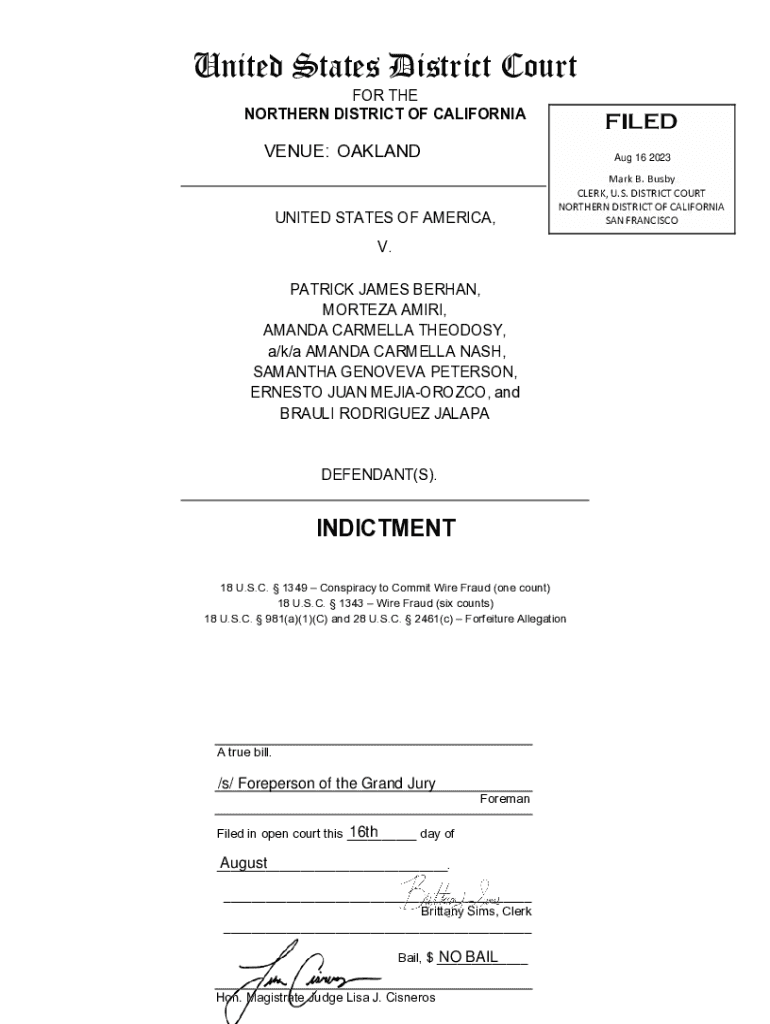 Fillable Online PATRICK JAMES BERHAN, Fax Email Print - pdfFiller