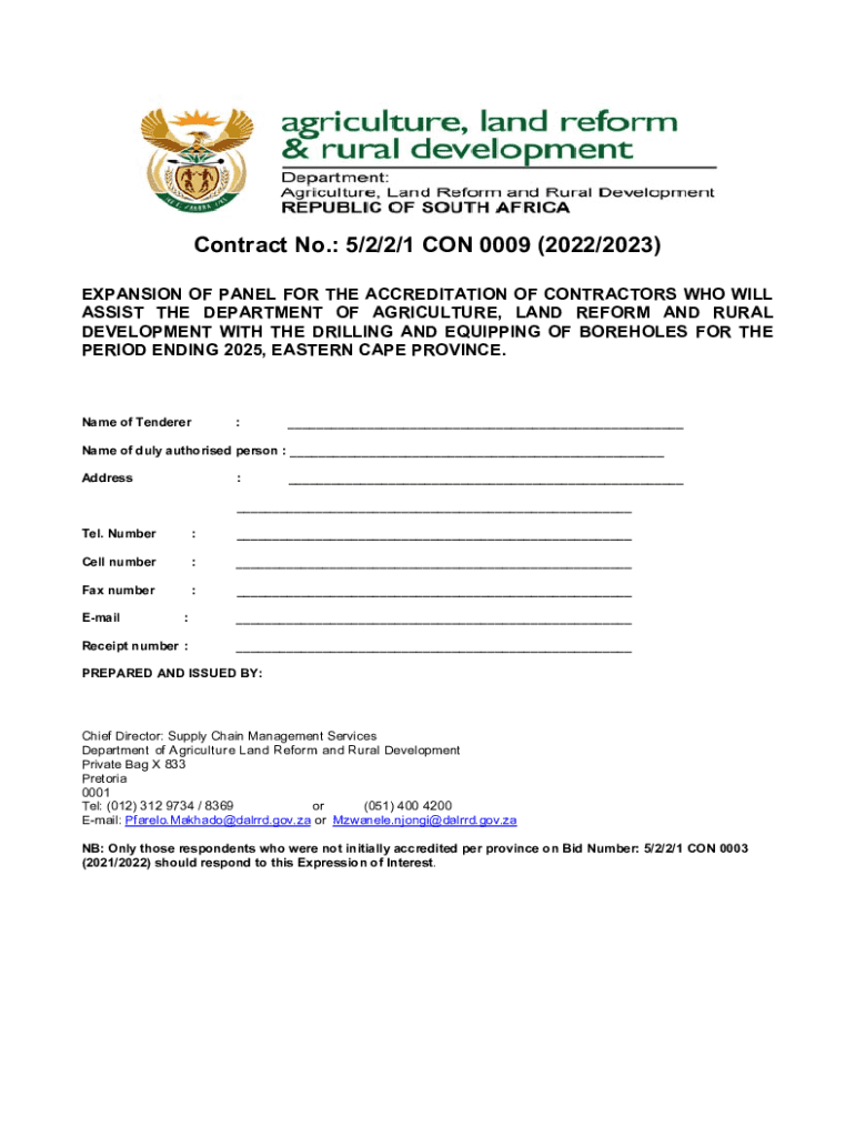 Fillable Online DALRRD Tenders - Check Details Fast & Easy Fax Email ...