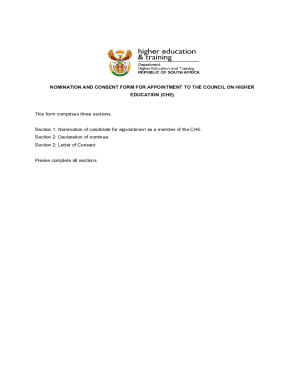 Fillable Online CHE - Nomination and Consent Form Fax Email Print ...