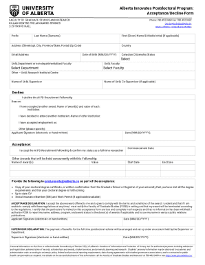 Fillable Online Acceptance/Decline Form Fax Email Print - pdfFiller