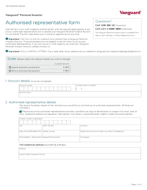 Fillable Online Authorised representative form. Authorised ...