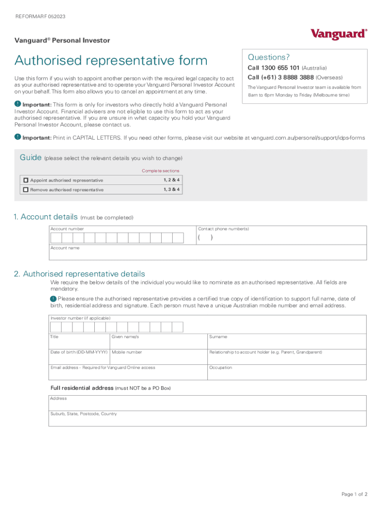 Fillable Online Authorised representative form. Authorised representative form Fax Email Print ...