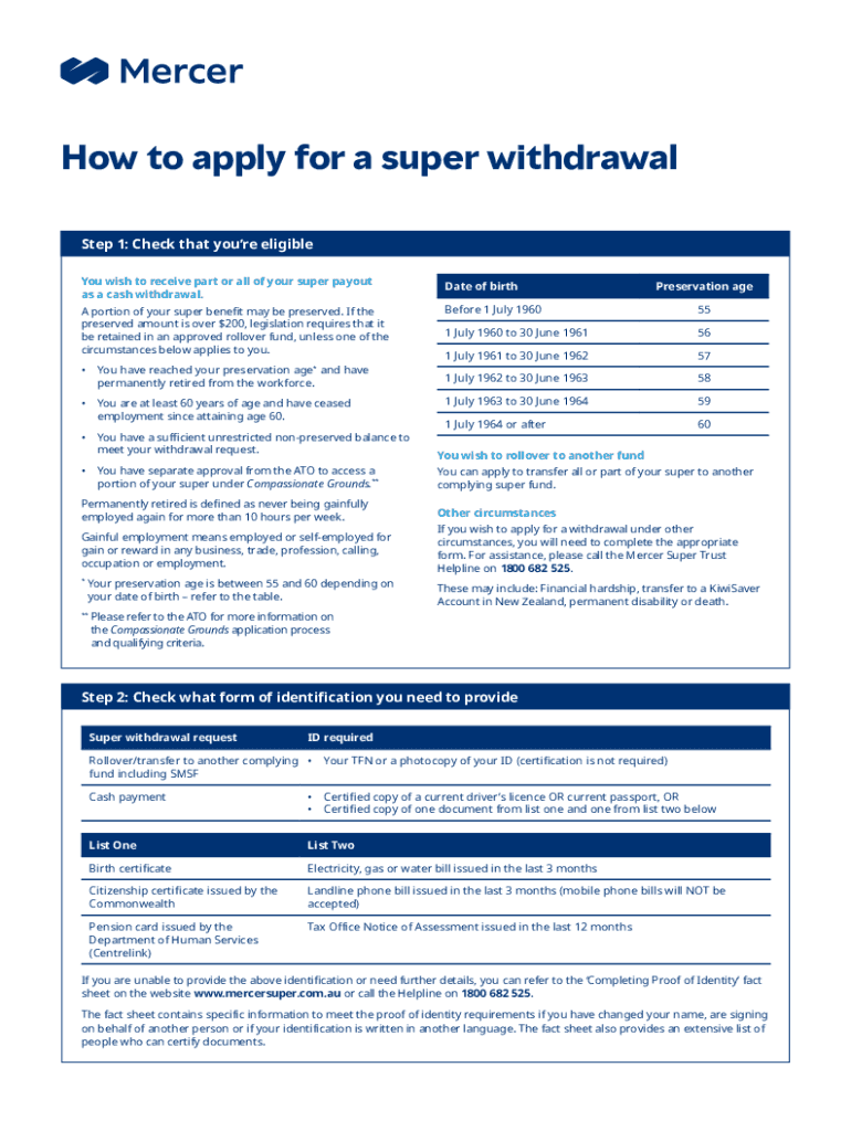 Fillable Online How to apply for super withdrawal. Find out more ...