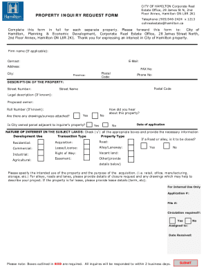 Fillable Online property inquiry form Fax Email Print - pdfFiller