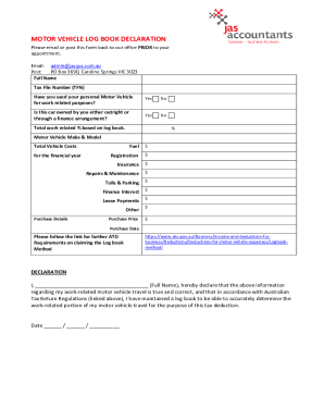 Fillable Online Free ATO Vehicle Log Book Template - PDF, Excel, Sheets ...