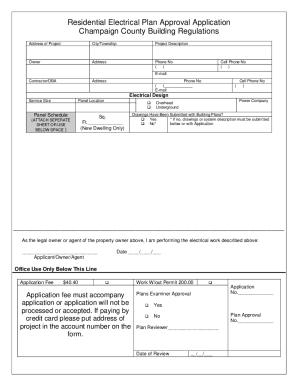 Fillable Online Residential Electrical Plan Approval Application Fax ...