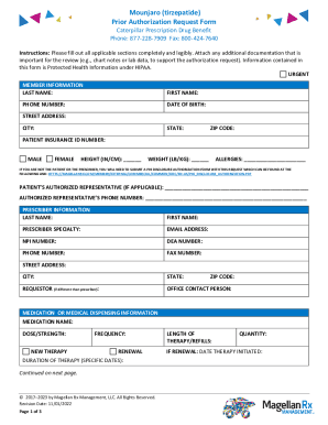 Fillable Online Mounjaro (tirzepatide) Prior Authorization Request Form ...