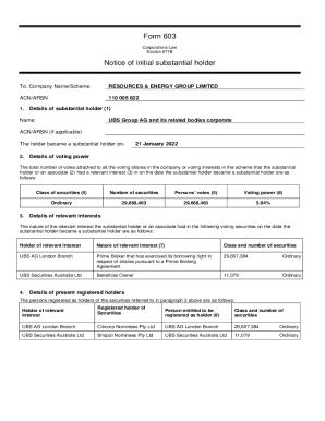 Fillable Online Form 603 - Investor OverviewPerpetual Limited Fax Email ...