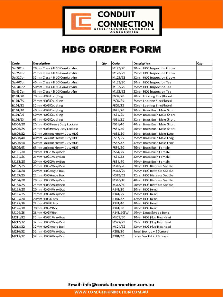 Fillable Online HDG ORDER FORM Fax Email Print - pdfFiller