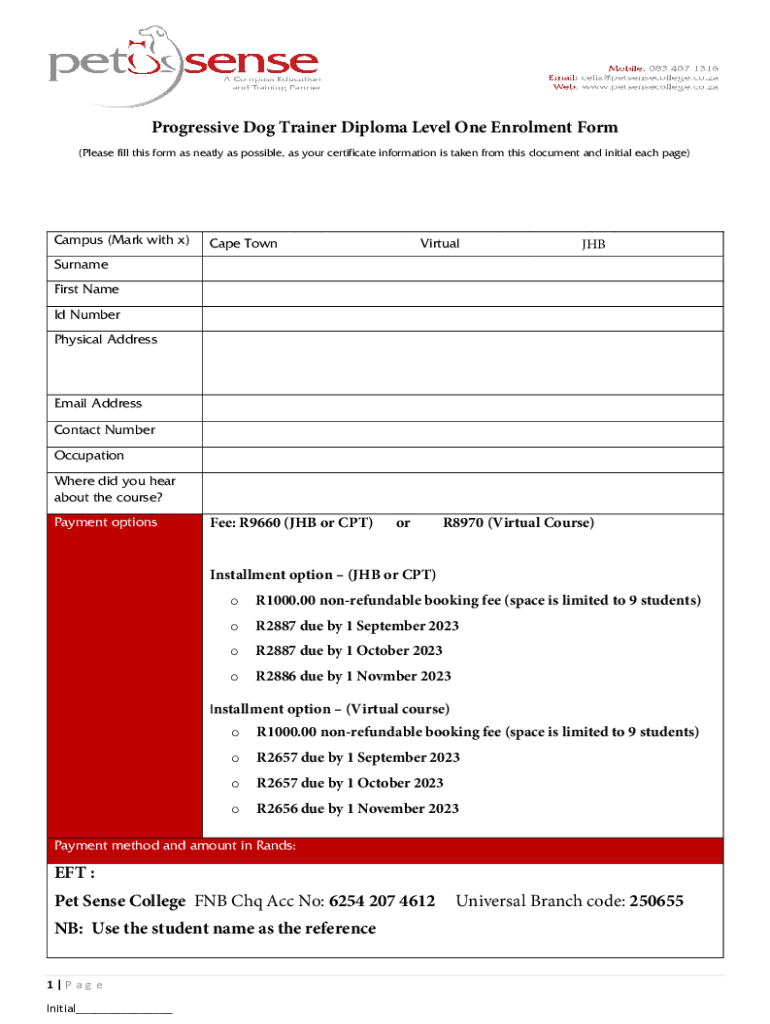 Fillable Online The DogNostics Dog Training Certificate Program Fax ...