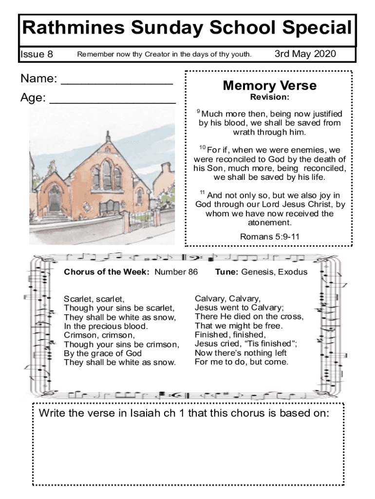 Fillable Online Ecclesiastes 12:1 Remember your Creator in the days ...