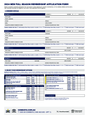 Fillable Online 2024 NEW FULL SEASON MEMBERSHIP APPLICATION ... Fax ...