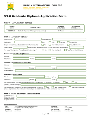 Fillable Online V3.0 Graduate Diploma Application Form Fax Email Print ...