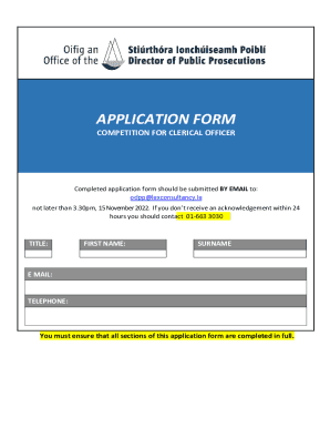 Fillable Online Clerical Officer Application Form Fax Email Print ...