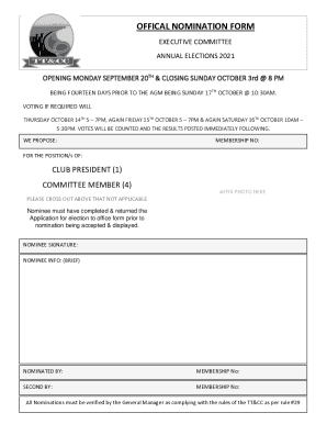 Fillable Online Community of Practice Executive Committee Elections Fax ...