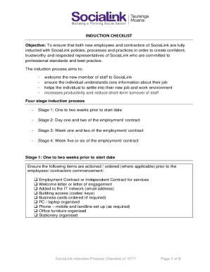 Fillable Online Site Induction Checklist: Benefits for Businesses Fax ...