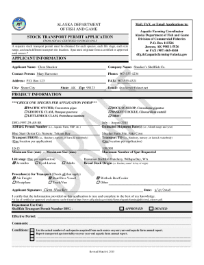 Fillable Online Stock Transport Permit Application Example. Stock ...