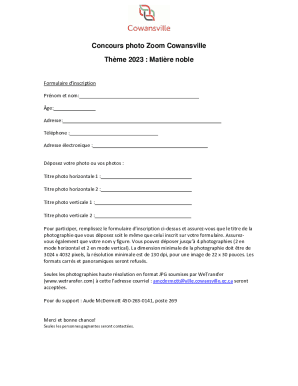 Remplissable En Ligne Concours photo Zoom Fax Email Imprimer - pdfFiller