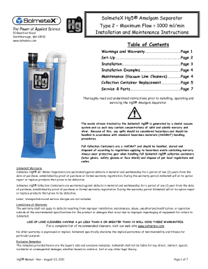 Fillable Online Solmetex Hg5-High Volume Amalgam Separator 1/Each Fax ...