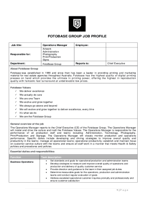 Fillable Online Job Description Selection Criteria template Fax Email ...