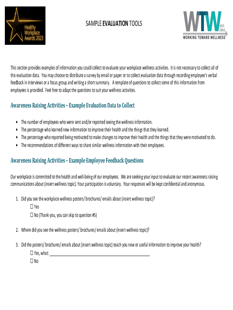 Fillable Online windsoressex cmha SAMPLE EVALUATION TOOLS Fax Email ...