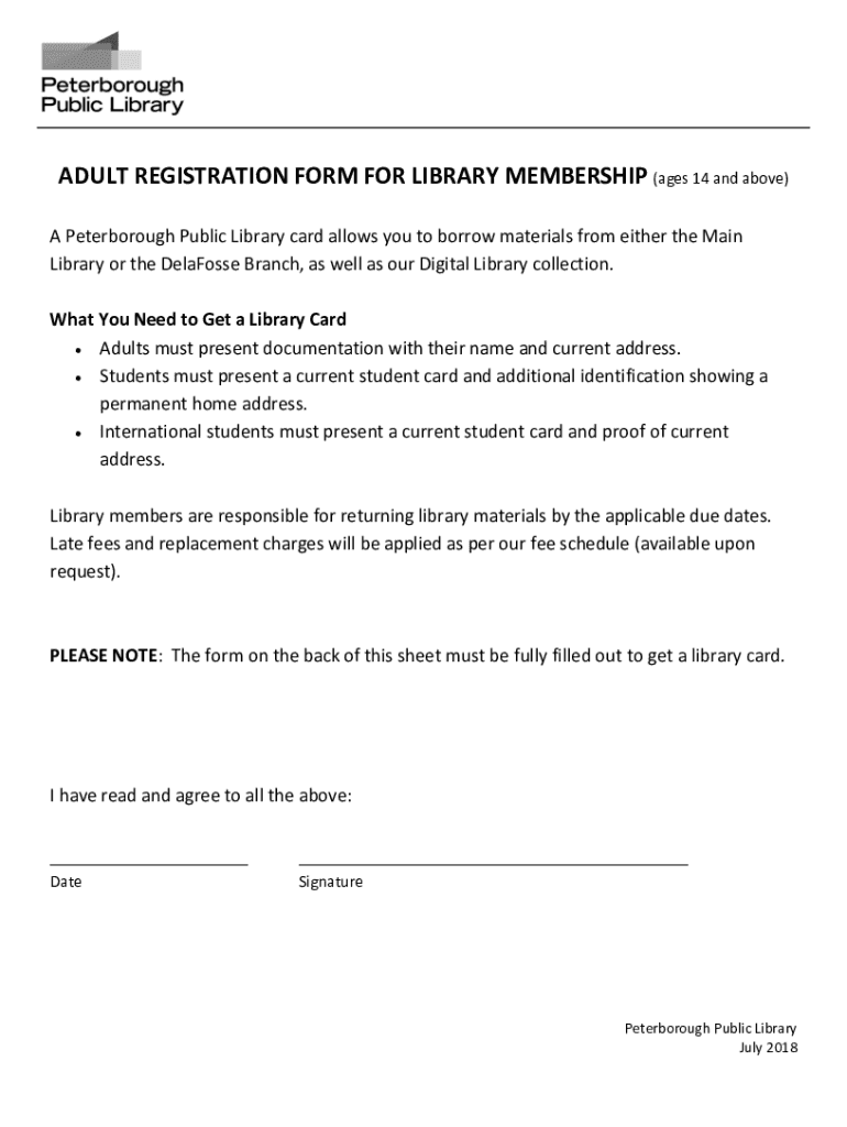 Fillable Online ADULT REGISTRATION FORM FOR ... Fax Email Print - pdfFiller