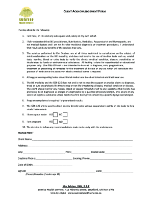 Fillable Online Fillable Online Client Acknowledgement Form - Inside ...