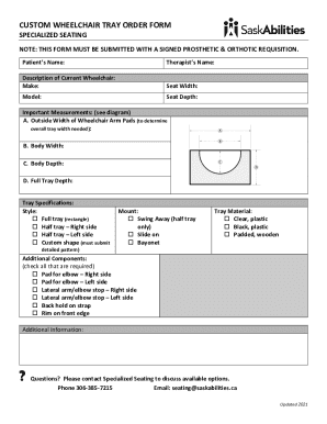 Fillable Online CUSTOM WHEELCHAIR SEAT ORDER FORM Fax Email Print ...