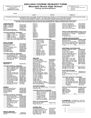 Fillable Online 2023-2024 COURSE REQUEST FORM Mountain ... Fax Email Print - pdfFiller