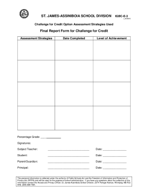 Fillable Online IGBC-E-3 Final Report Form Challenge for Credit Fax ...