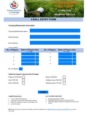 Fillable Online 4-BALL ENTRY FORM Fax Email Print - pdfFiller