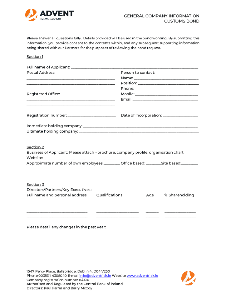 Fillable Online US Customs Bond Frequently Asked Questions Fax Email ...