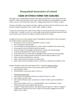 Fillable Online CODE OF ETHICS FORM FOR COACHES Fax Email Print - pdfFiller