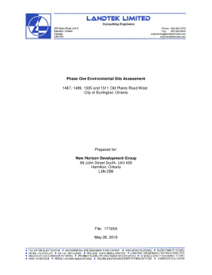 Fillable Online Phase One Environmental Site Assessment 1487, 1499 ...