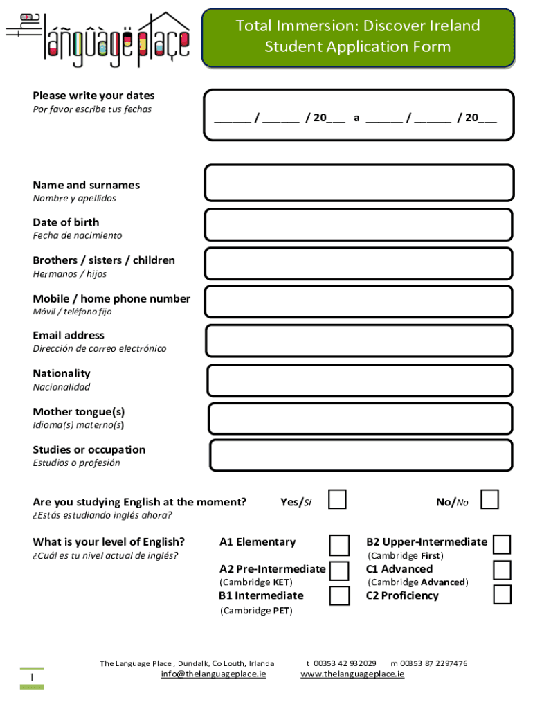 Completable En línea Total Immersion: Discover Ireland Student ...