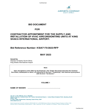 Fillable Online CIDB Bid Document The Supply and Installation of HVAC ...