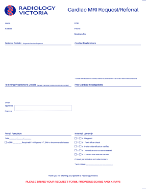 Fillable Online 433172 - Cardiac MRI Request - Referral Fax Email Print ...
