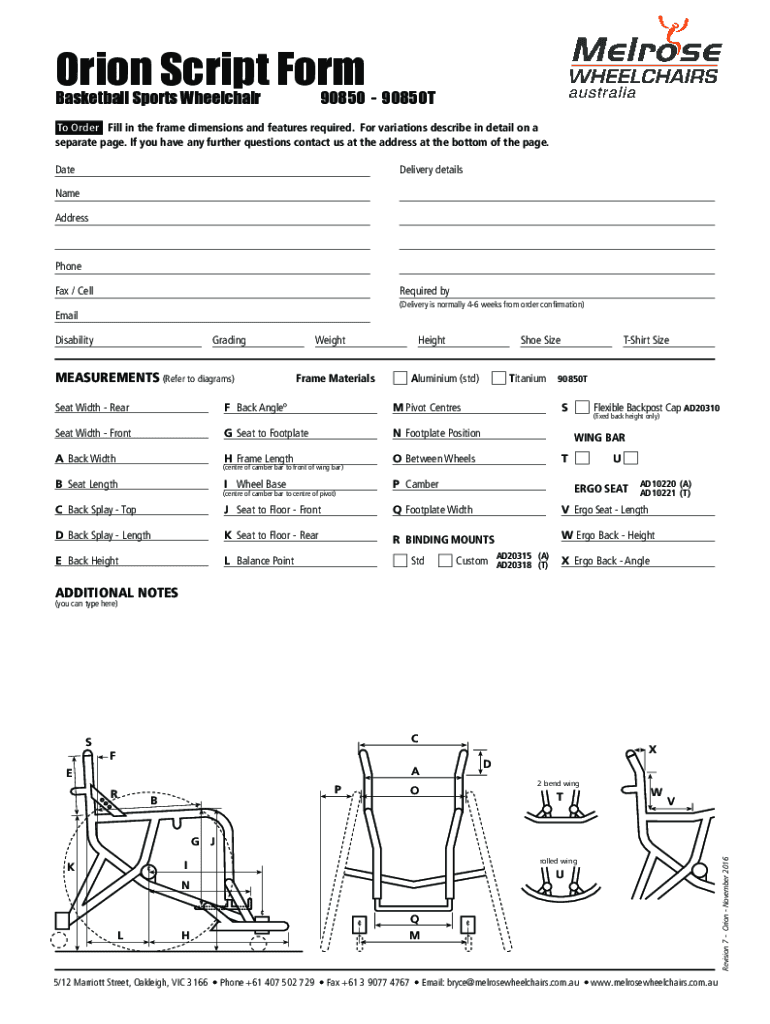 Fillable Online Orion Script Form Fax Email Print - pdfFiller