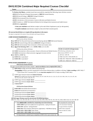 Fillable Online envs ucsc ENVS/ECON Combined Major Required Courses Checklist Fax Email Print ...