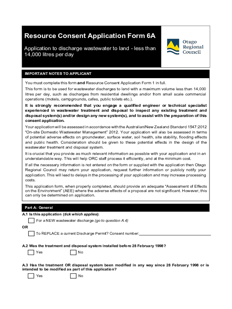 Fillable Online form-6a-application-to-discharge-wastewater-to-land ...