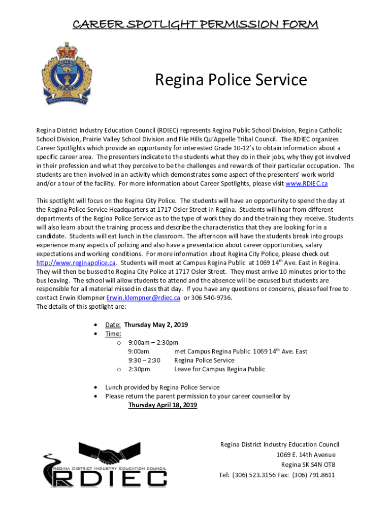 Fillable Online Regina Police Service Special Duty Policing Request ...