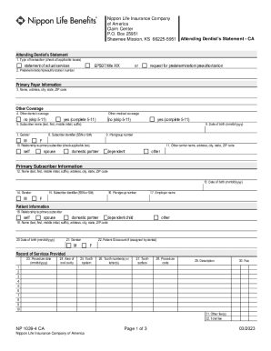 Fillable Online Nippon Life Insurance Company of America Attn: Claim ...