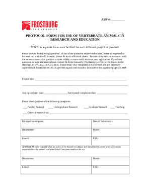 IACUC Application s Doc Template | pdfFiller