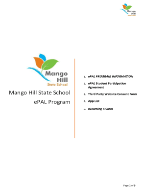 Fillable Online mangohillss eq edu Mango Hill State School ePAL Program ...