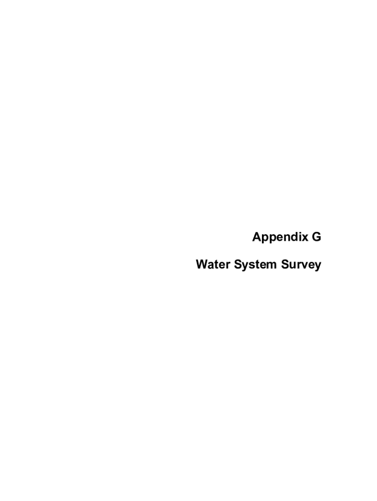 Fillable Online Appendix G Water System Survey Fax Email Print - pdfFiller
