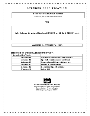 Fillable Online E- TENDER SPECIFICATION NUMBER Fax Email Print - pdfFiller